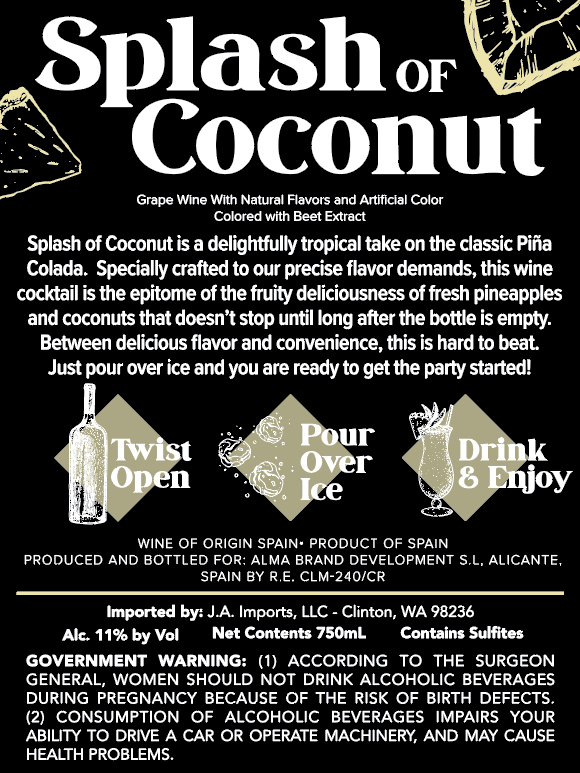 Splash of Coconut Pina Colada – Splash Wines